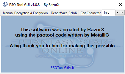 PSO Tool GUI ~ By RazorX | SegaXtreme