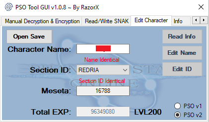 PSO Tool GUI ~ By RazorX | SegaXtreme